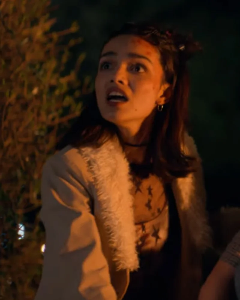 Rachel Zegler Y2K 2024 Beige Shearling Jacket - USA Jacket Store